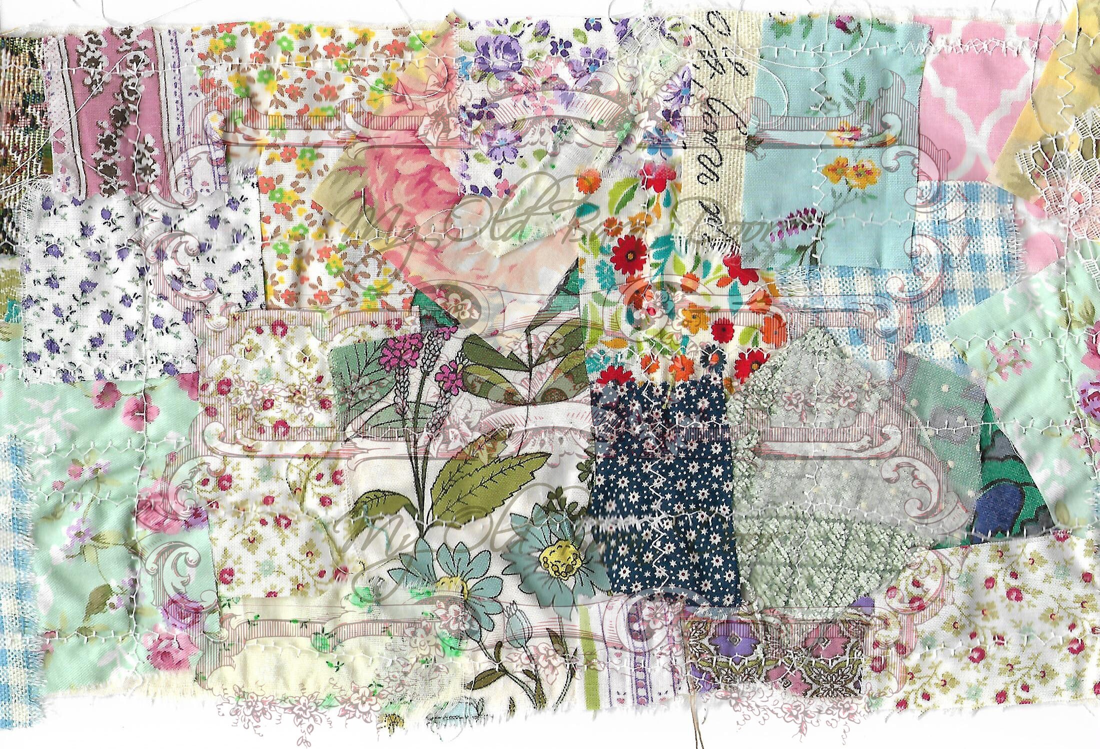 Fabric Collage Sheet Scans, Digital Download, Digital Product ...