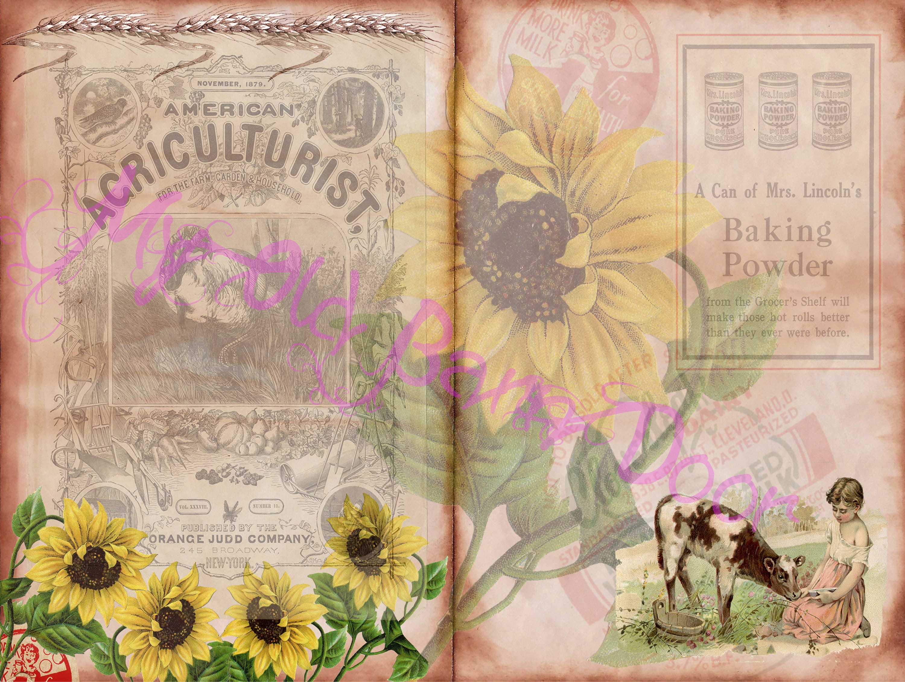 Rice Paper for Decoupage, Farmhouse Style, Junk Journal, Scrapbook ...