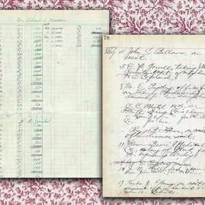 Vintage Ledgers Portrait, Digital Download, Ledger Paper, Scrapbook ...