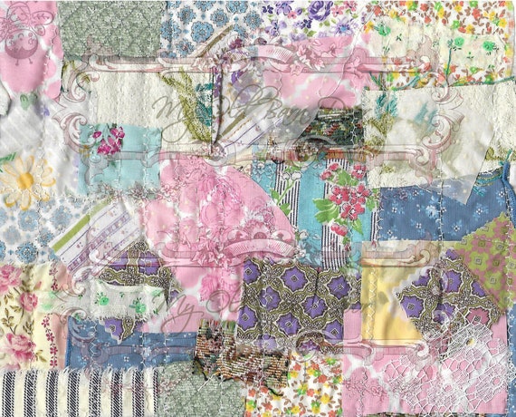 Fabric Collage Sheet Scans Digital Download Digital Product - Etsy