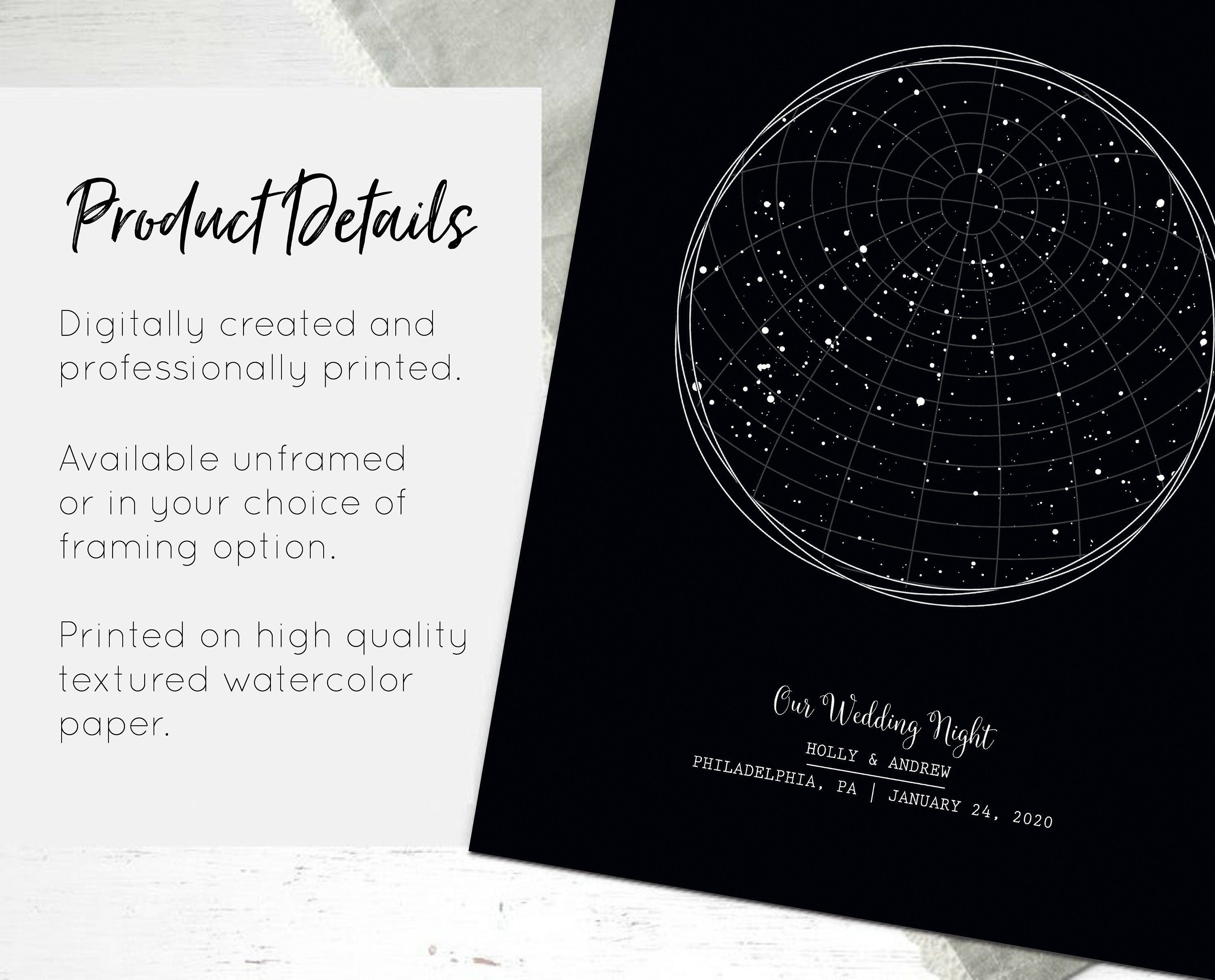 Anniversary Star Map Gift Night Sky Map Print Astronomy Gift - Etsy