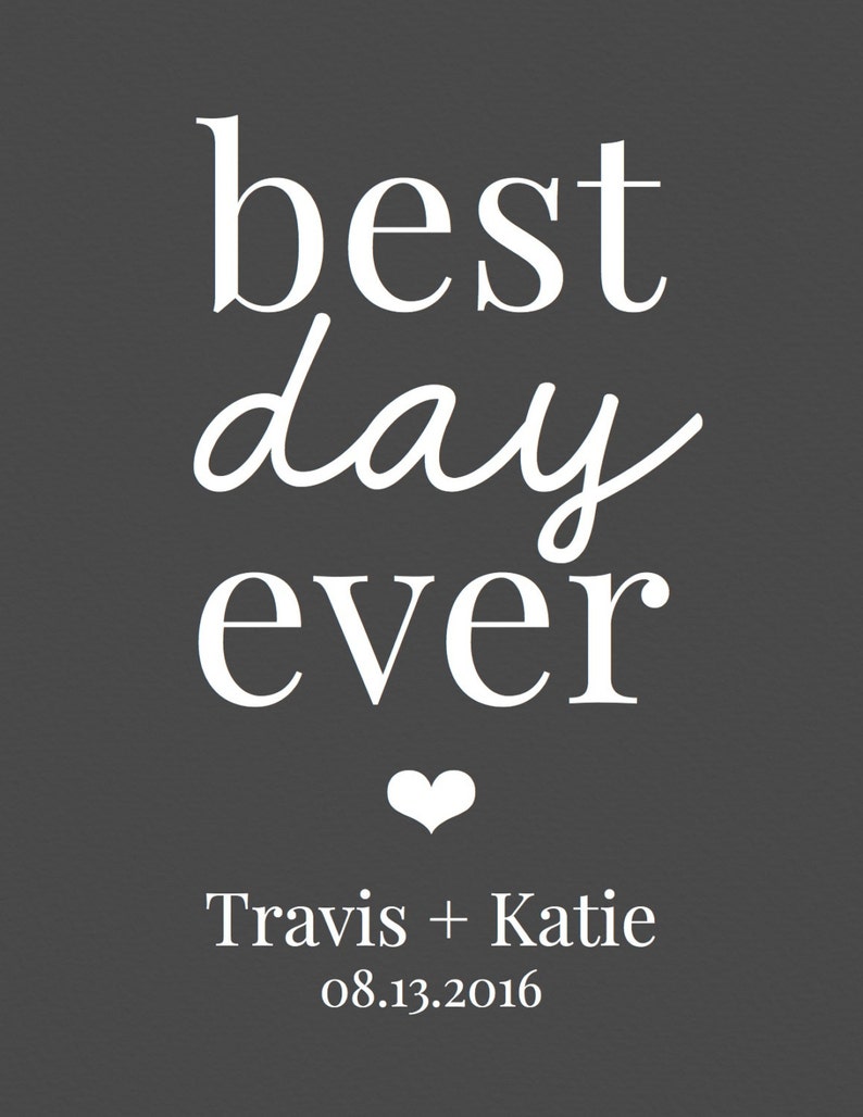 BEST DAY EVER Sign Personalized Engagement Gift for Couple | Etsy