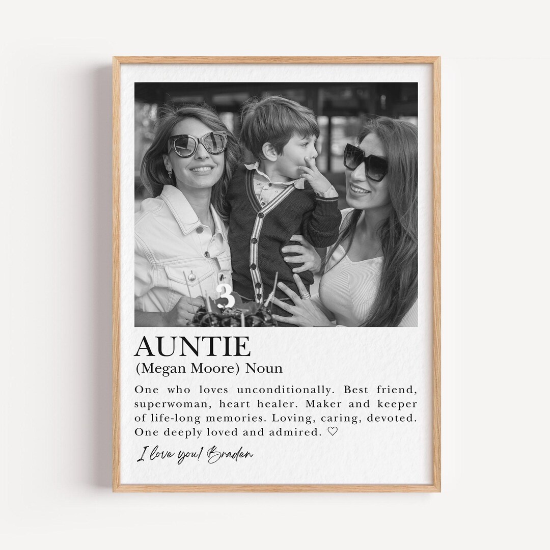 Personalized Auntie Definition Art Print: Custom Photo Gift (digital ...
