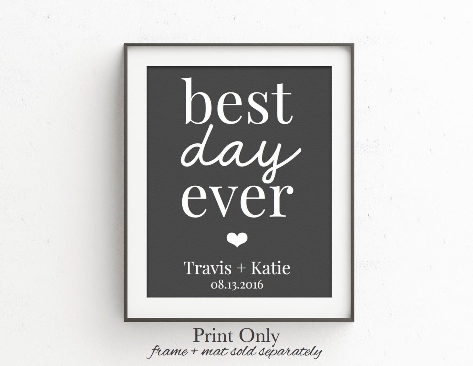 BEST DAY EVER Sign Personalized Engagement Gift for Couple | Etsy