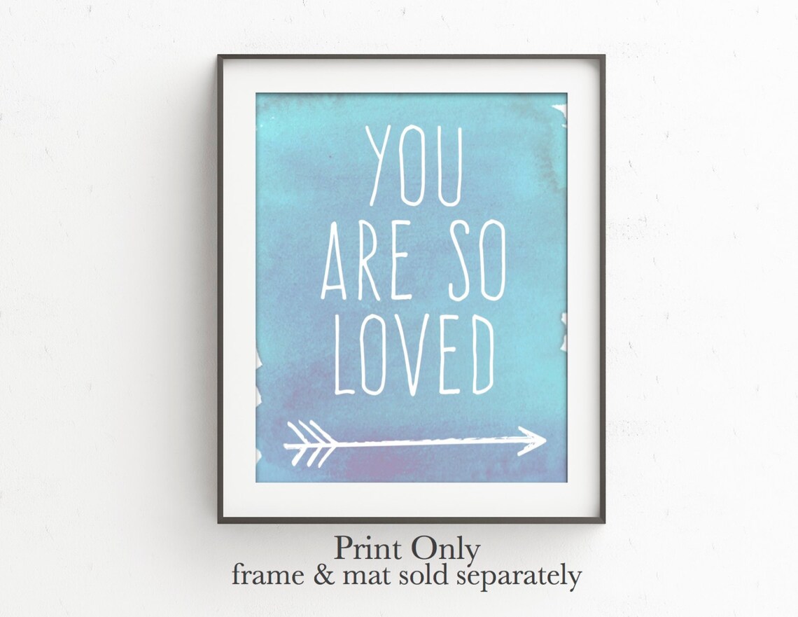 You Are so Loved Watercolor Print Nursery Wall Art Baby - Etsy