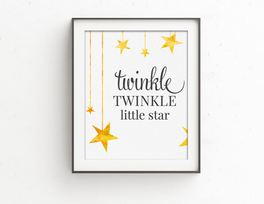Twinkle, Twinkle Little Star Watercolor Print | Baby Boy or Baby Girl ...
