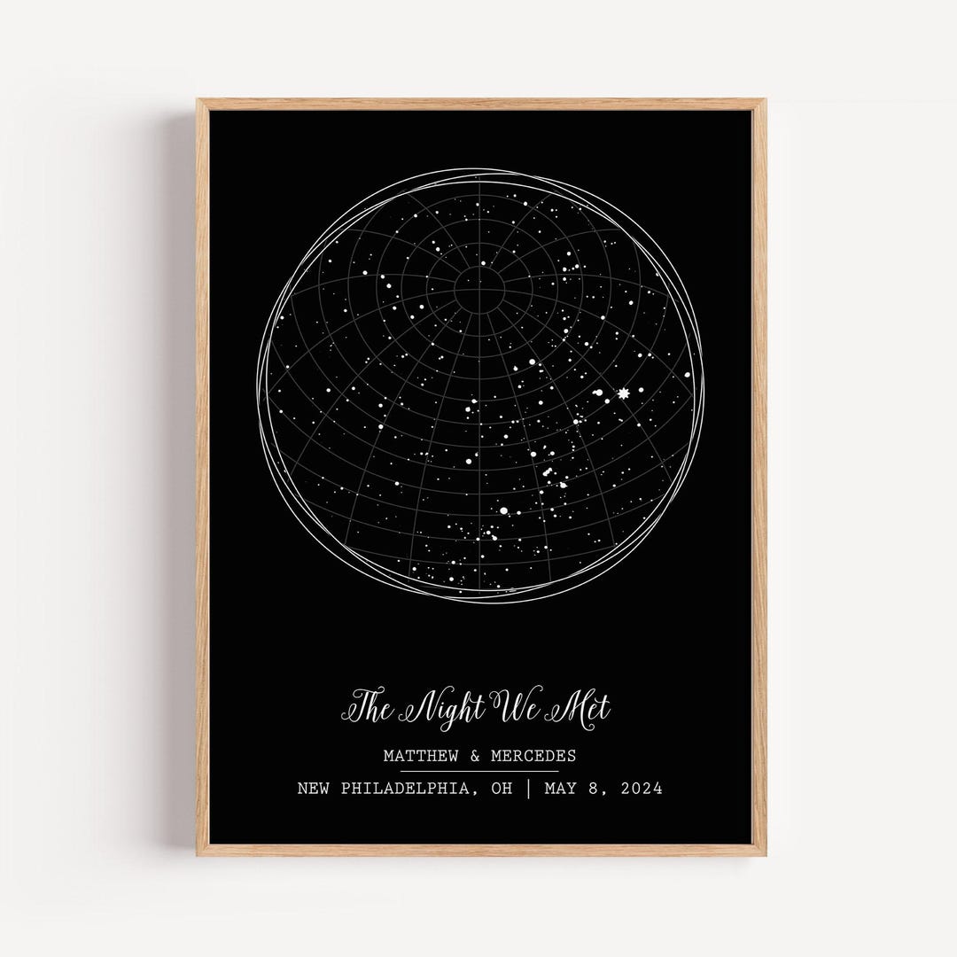 Custom Star Map, Gift for Couple, Night Sky Print, Star Map ...
