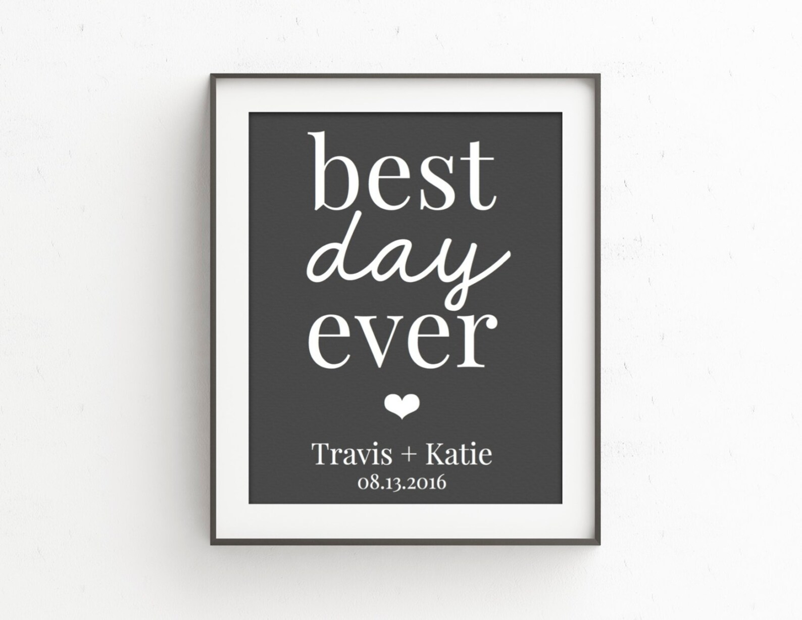 BEST DAY EVER Sign Personalized Engagement Gift for Couple | Etsy