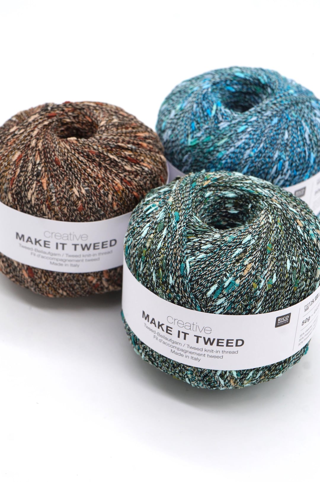 Rico Design Make It Tweed Knitting Yarn, Decorative Yarn, Tweed Effect ...