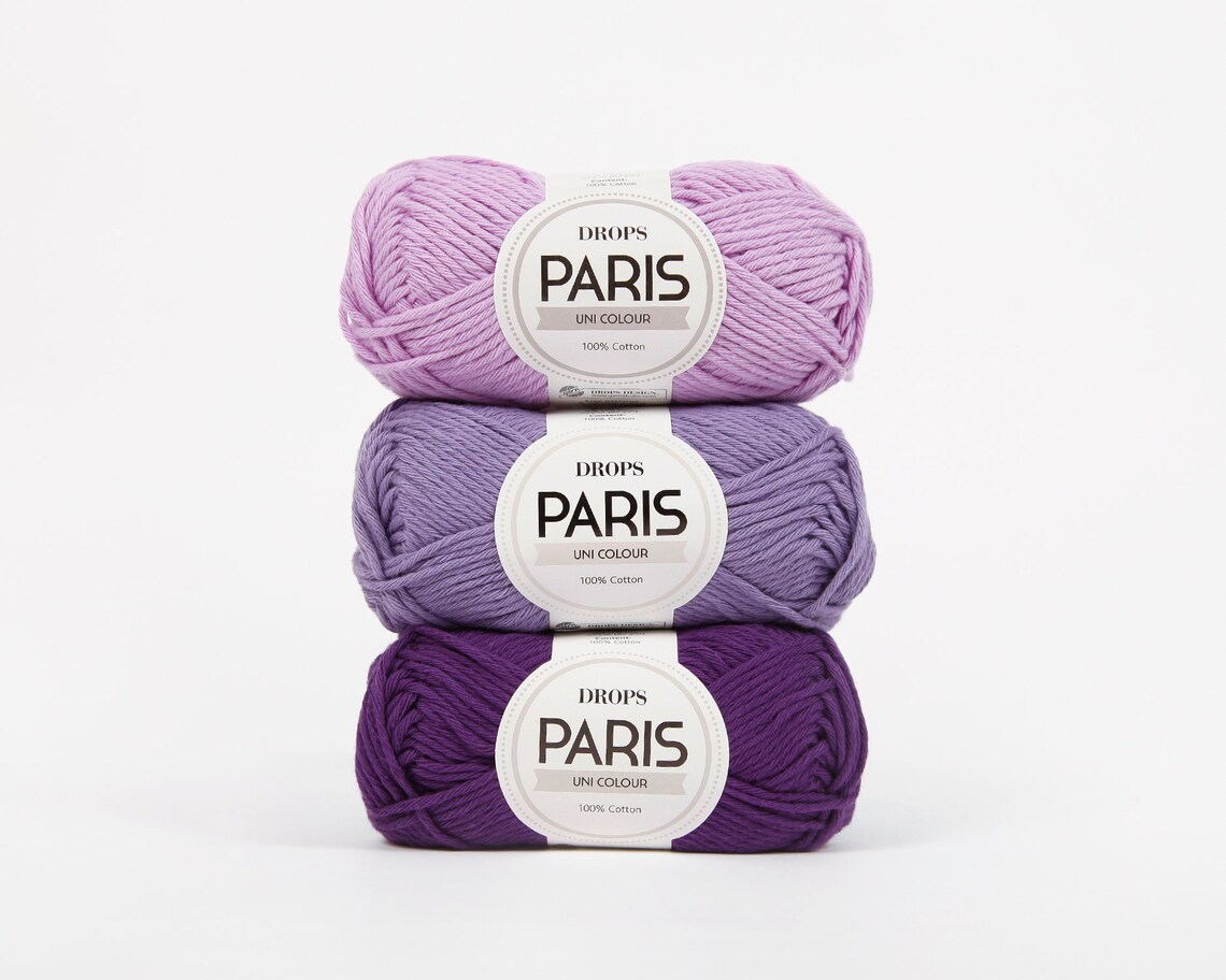 Cotton Yarn DROPS Paris, Crochet Yarn, Knitting Yarn, Worsted Weight ...