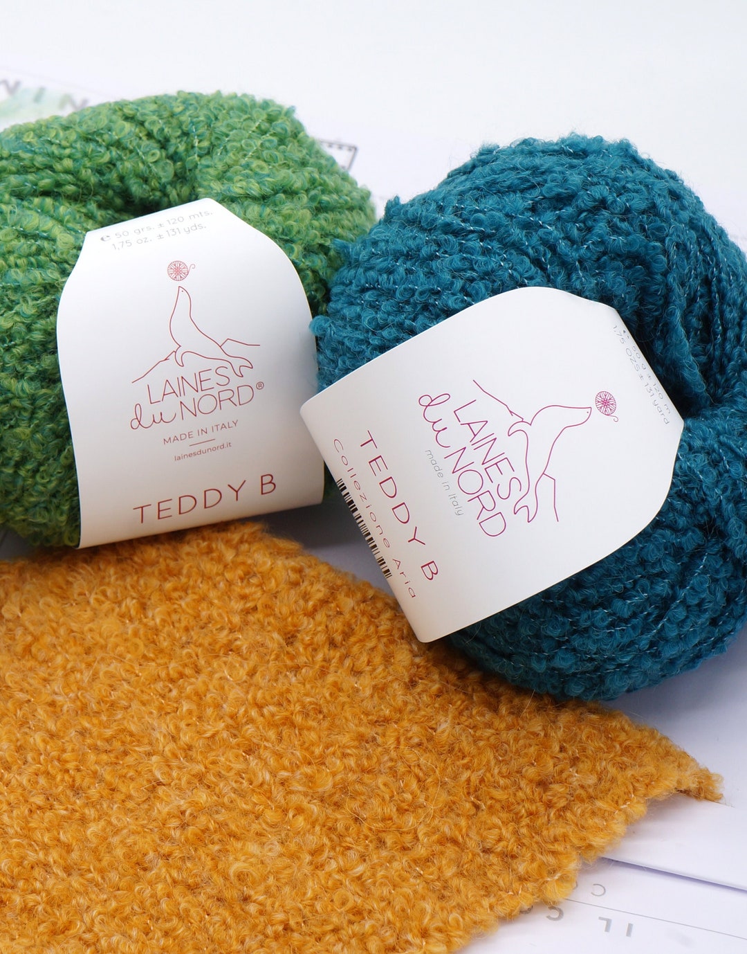 Boucle Knitting Yarn Laines Du Nord Teddy B - A Blend of Alpaca and ...