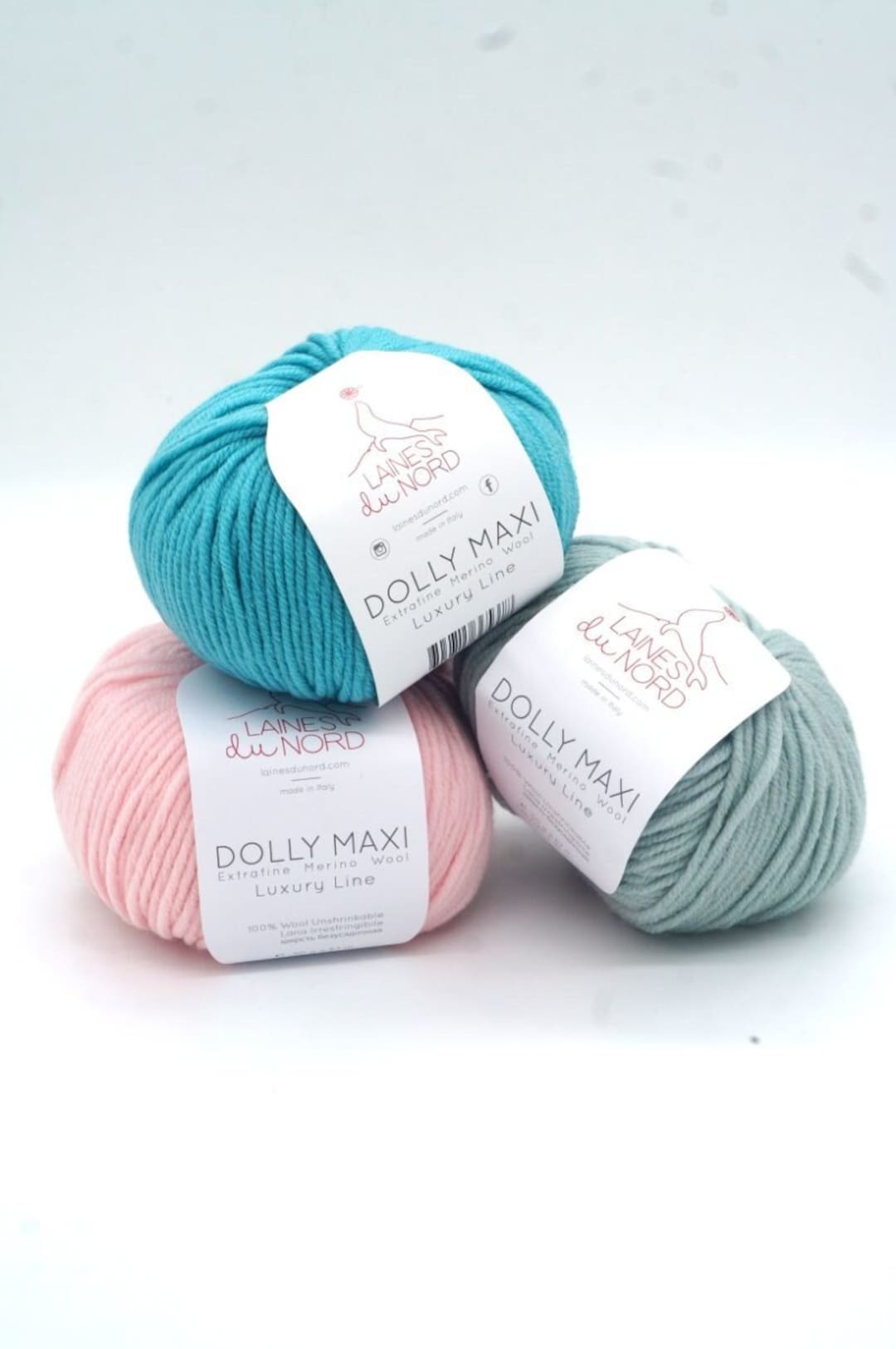 Knitting Yarn Laines Du Nord Dolly Maxi, High Quality Extrafine Merino ...