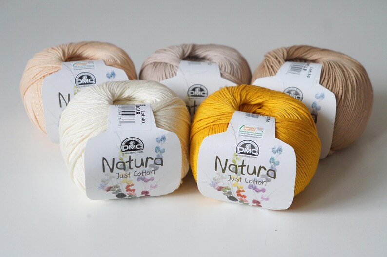 DMC Natura Just Cotton Yarn a Set of 5 Skeins Crochet - Etsy