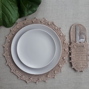 CROCHET PATTERN Round Placemat Tutorial DIY Crochet Tablemat Kitchen ...