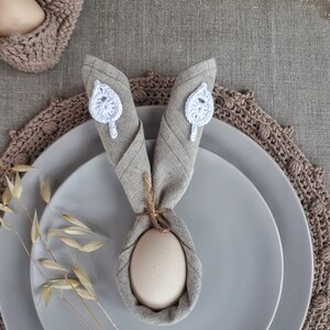 CROCHET PATTERN Linen Napkin With Crochet Decor Pattern Easter Crochet ...