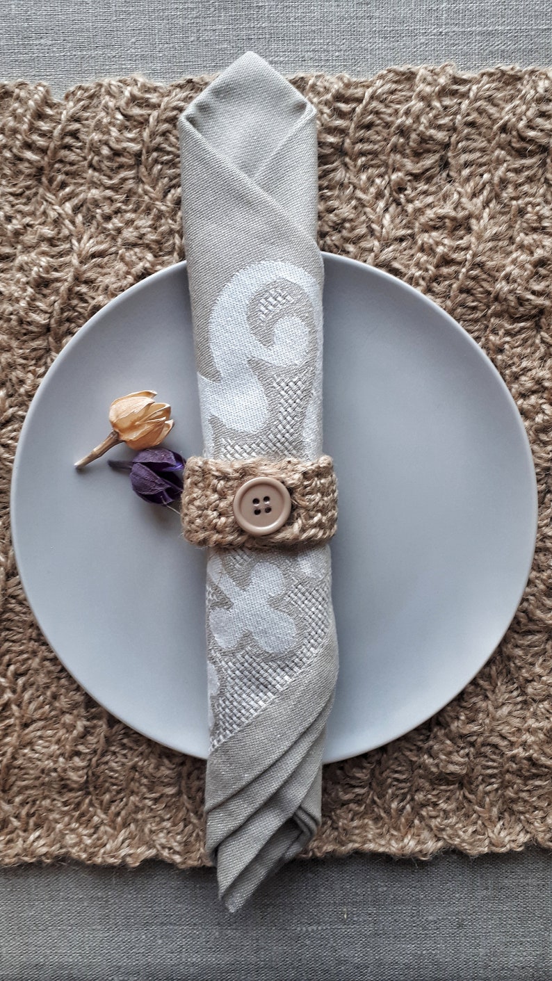 CROCHET PATTERN Table Mat Pattern With Cutlery Holder and Napkin Ring ...