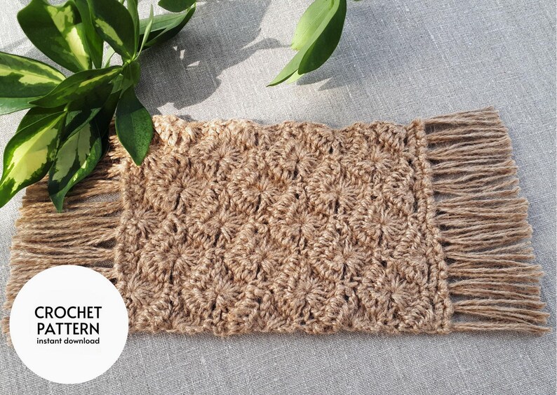 CROCHET PATTERN Coaster Crochet Pattern Rustic Mug Rug Tutorial Pdf DIY ...