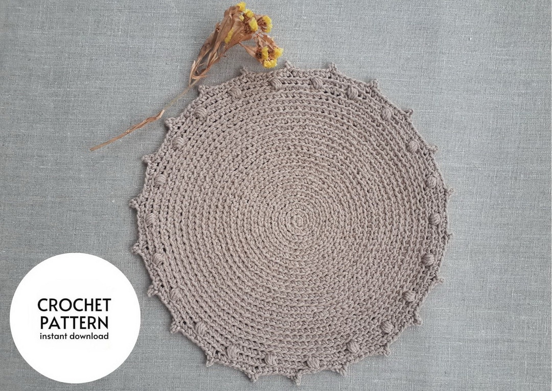 CROCHET PATTERN Round Placemat Tutorial DIY Crochet Tablemat Kitchen ...