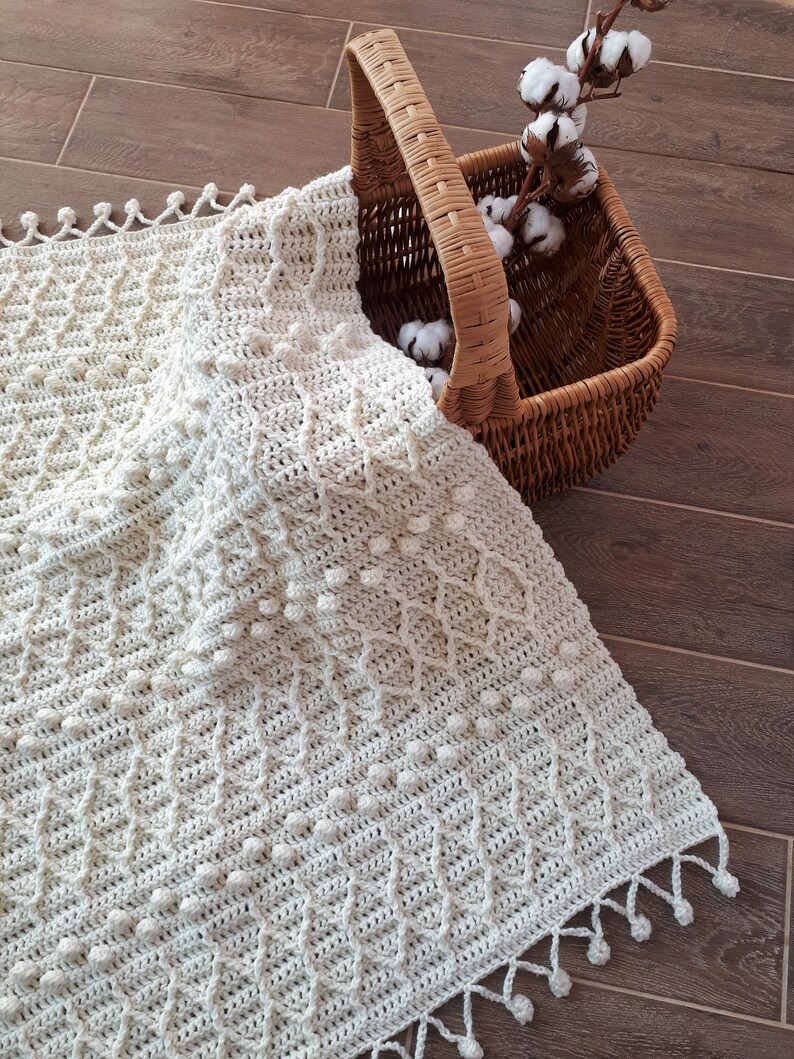 CROCHET PATTERN Cozy Crochet Blanket Pattern Pdf DIY Crochet Blanket ...