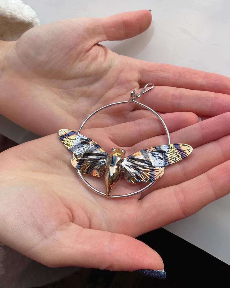 Cicada Pendant | Real Insect Jewelry | Bug Jewelry | Metal Electroform ...