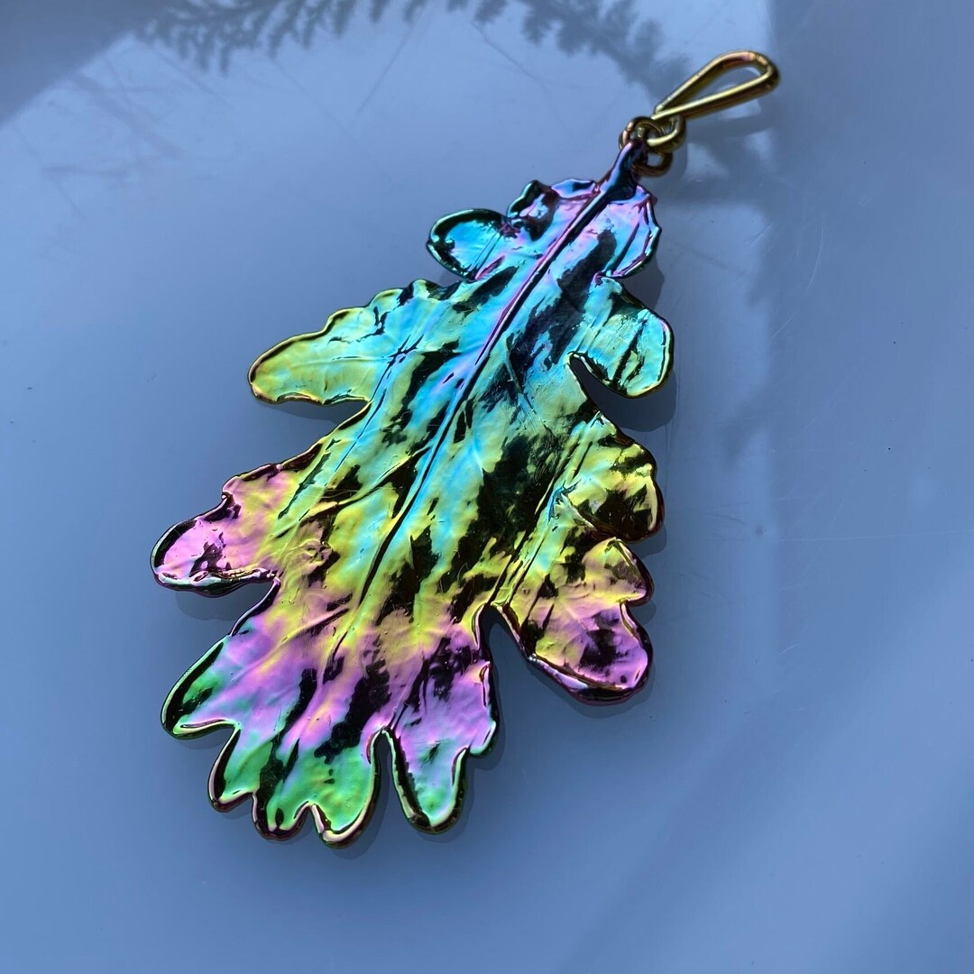 Oak Leaf Electroformed With Copper and Bright Rainbow Patina. Botanical ...