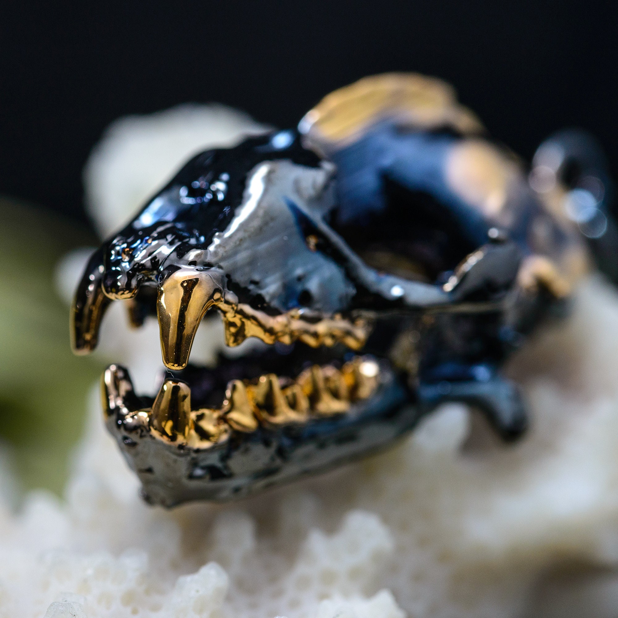 Vampire Bat Skull Necklace Electroformed Metal Head | Etsy