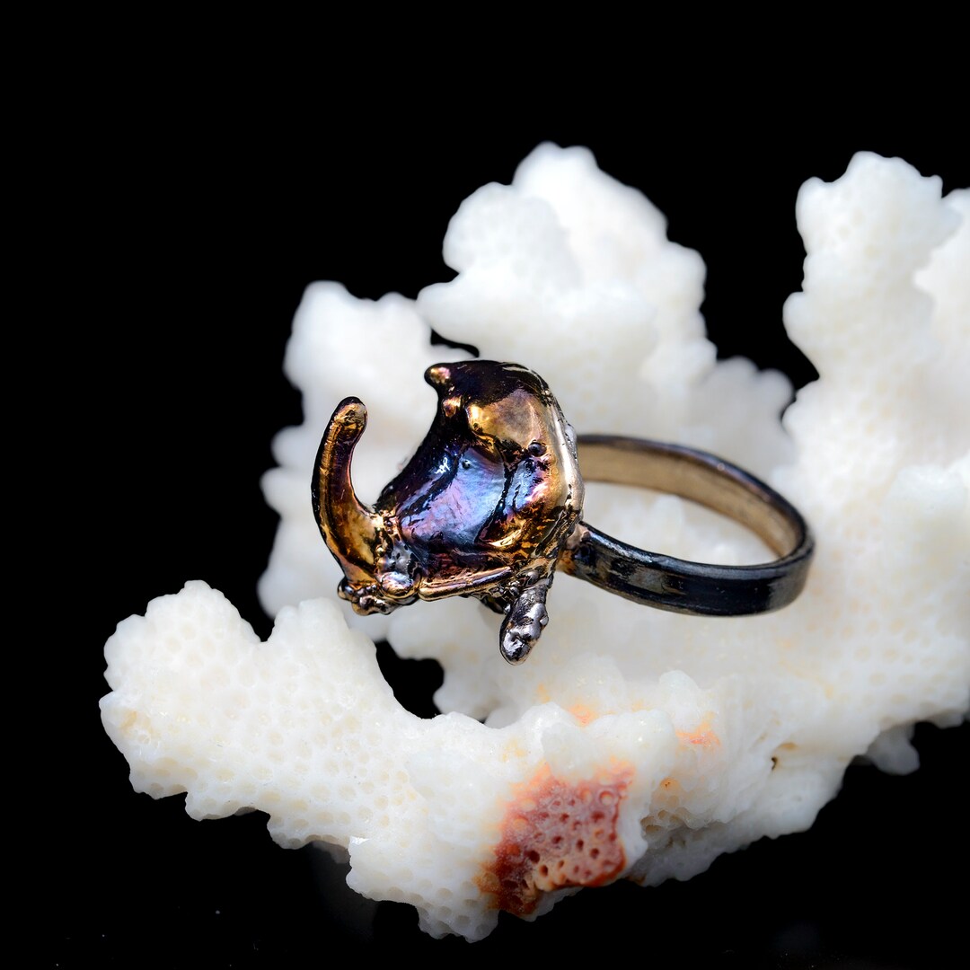 Statement Ring, Bug Jewelry, Metal Electroforming, Nature Inspired Real ...