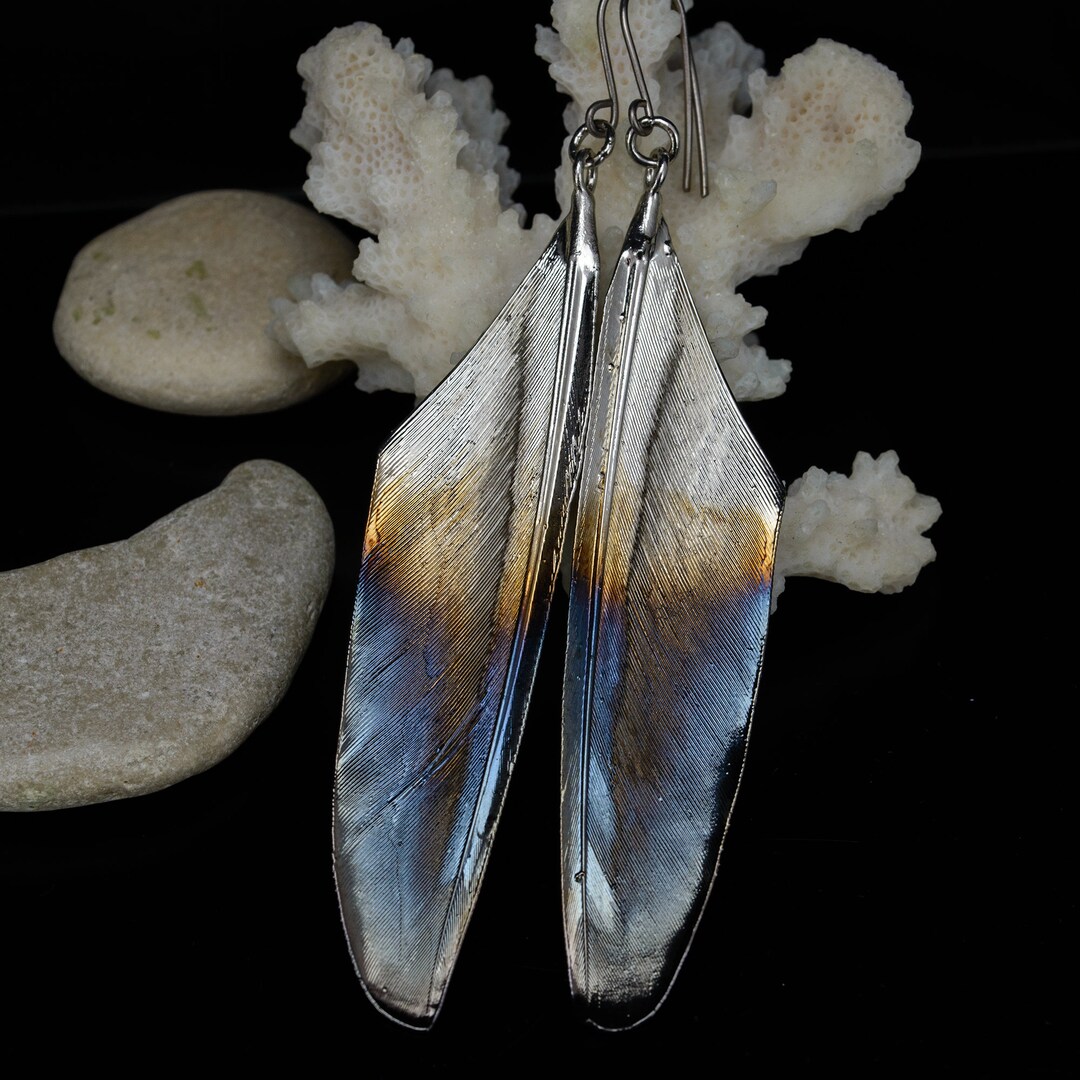 Wiccan Jewelry: Real Natural Feather Electroformed With Pure Ruthenium ...