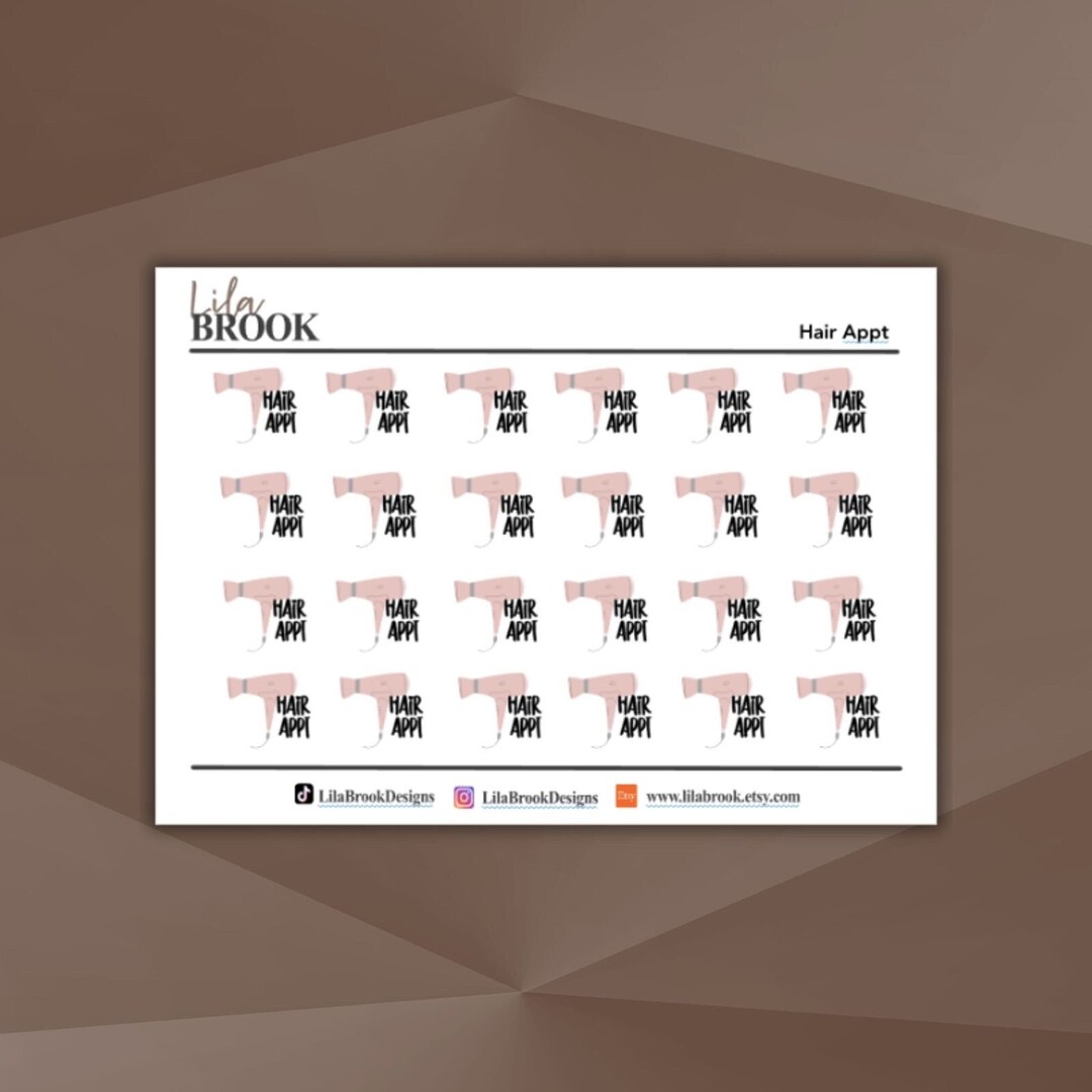 Hair Appointment Stickers, Hairstyle Stickers, Self Care Stickers ...