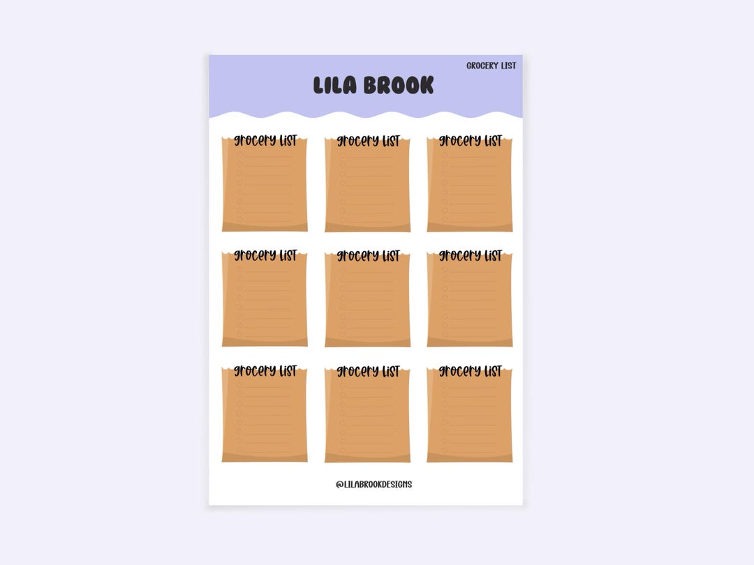 Grocery List Stickers, Grocery Shopping Stickers - Etsy