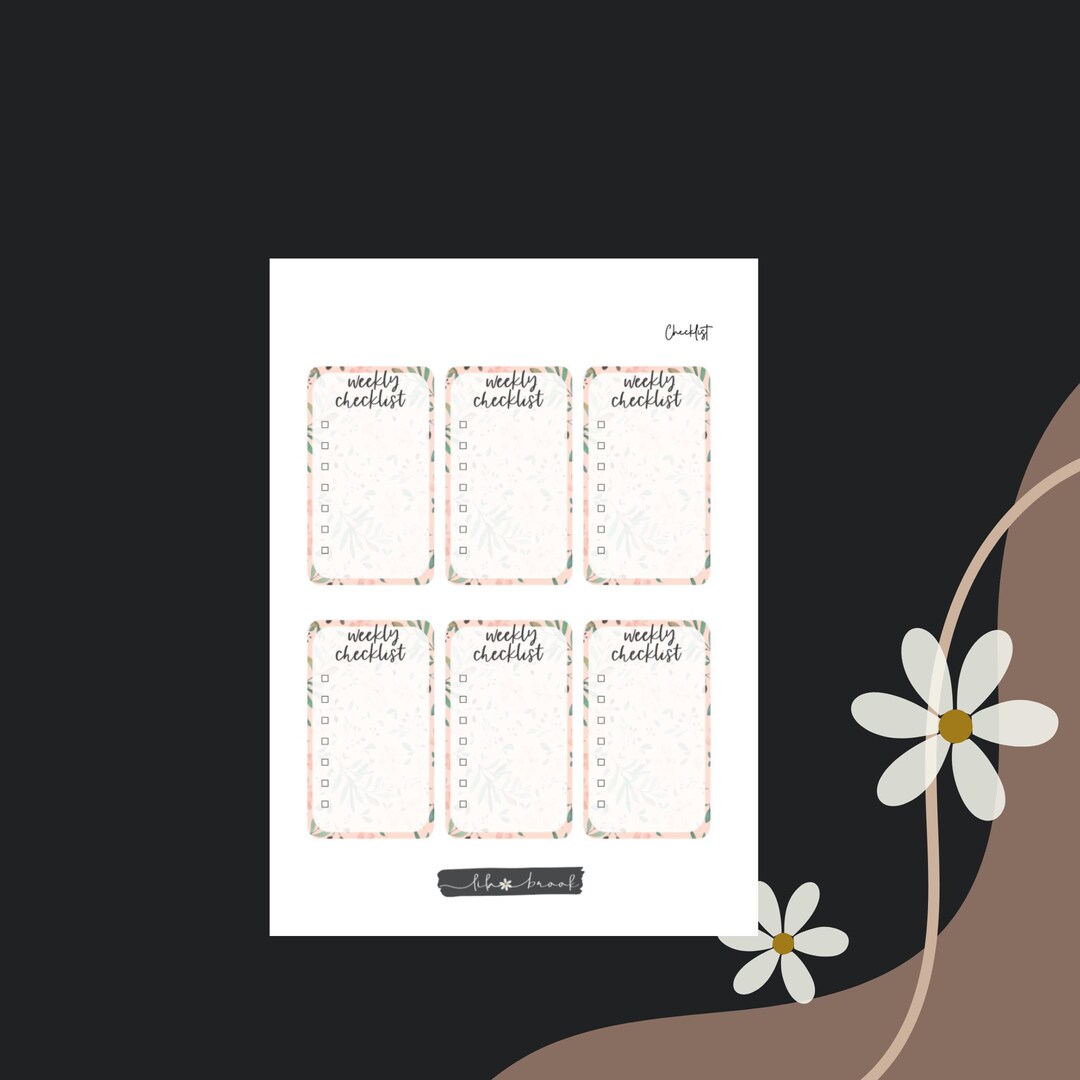 Checklist Column Stickers, Checklist Planner Stickers, Reminder ...