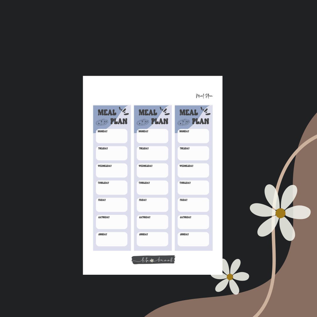 Meal Plan Column Sticker, Meal Prep Stickers, Meal Planner Stickers ...