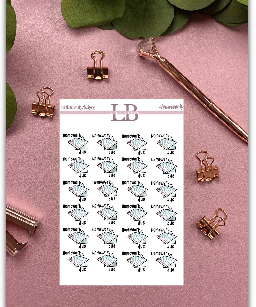 Homework Due Assignment Classroom School Planner Stickers - Etsy