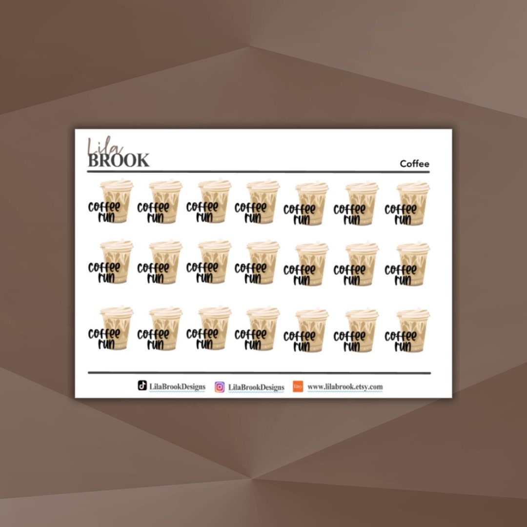 Coffee Run Stickers, Iced Coffee Lover, Coffee Icon Stickers, Coffee ...