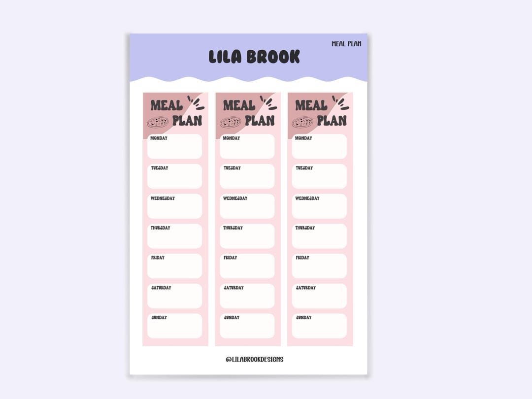 Meal Plan Column Sticker, Meal Prep Stickers, Meal Planner Stickers ...