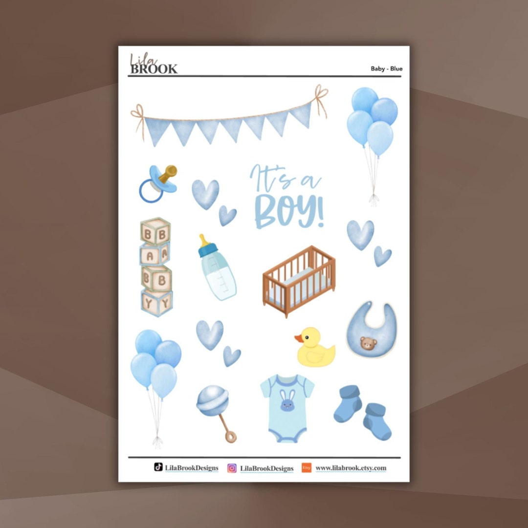 Baby Shower Blue Favor Stickers, Its a Boy Stickers, Baby Boy ...