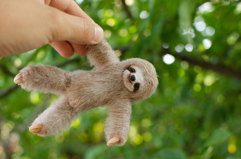 Sloth Needle Felted Toy Art Display Toy Designer Figurine - Etsy