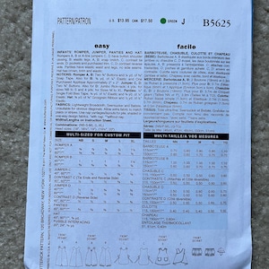 Butterick Pattern 5625 Newborn Baby 3 9 Months nb-sml-med Classic ...