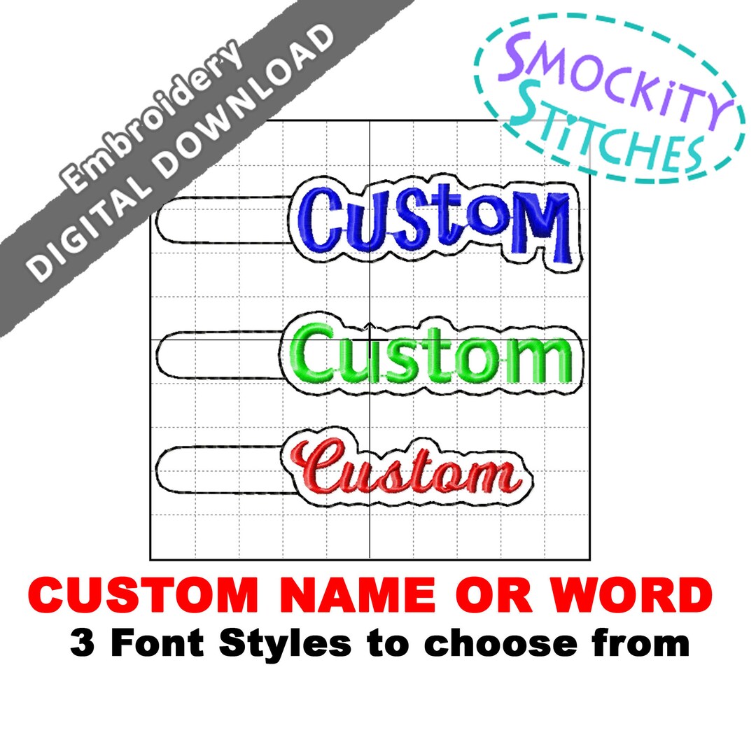 Your Name or Word Snap Tab Digitizing Service - Custom Design for ...
