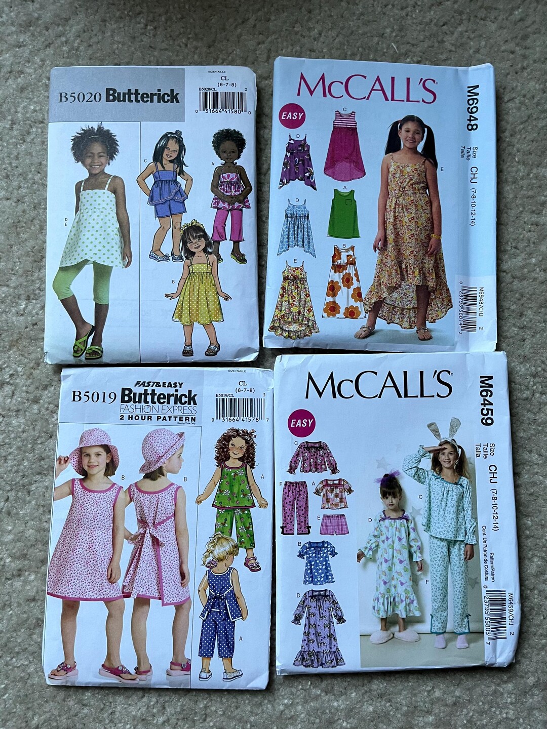 Butterick Pattern 5020 and 5019 Size 6-8 OR Mccall's 6948 and 6459 ...