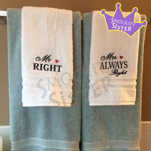 Mr. Right and Mrs. Always Right Embroidery File - Digital Download for ...