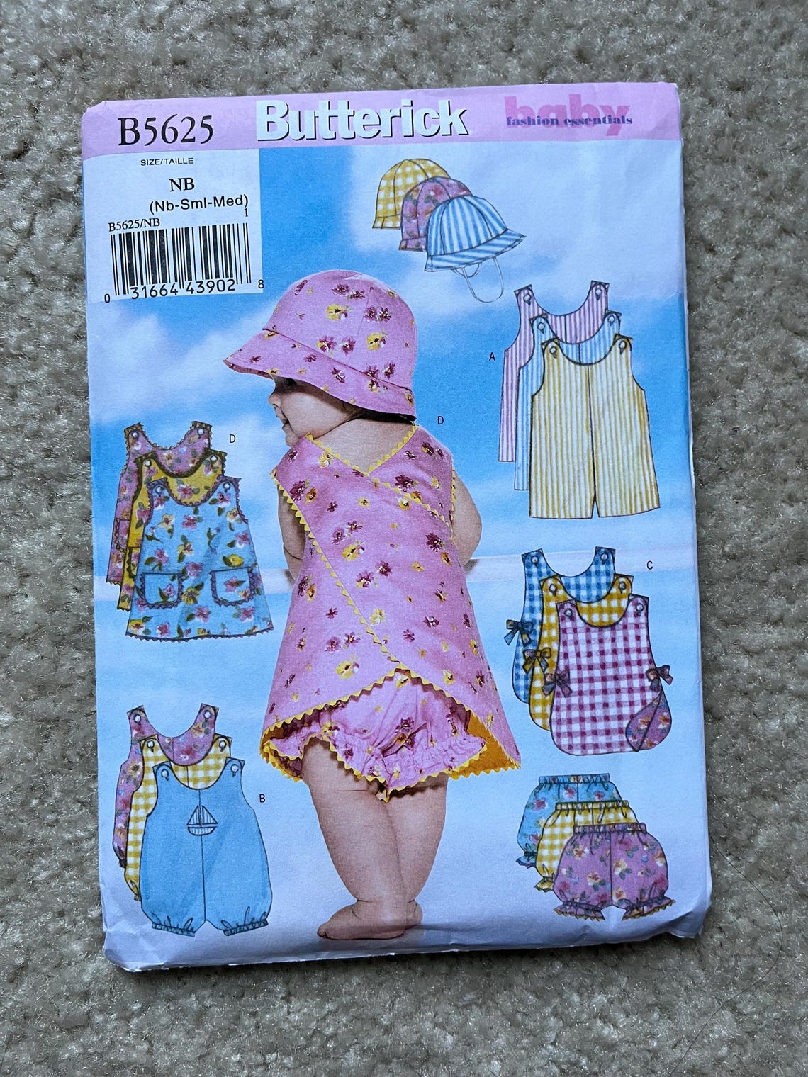 Butterick Pattern 5625 Newborn Baby 3 9 Months nb-sml-med Classic ...