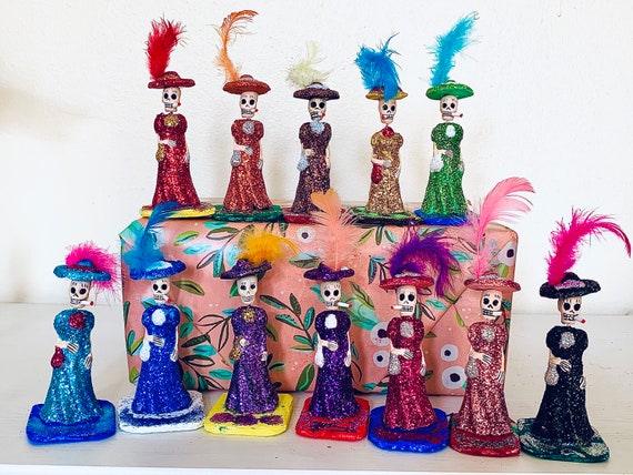 Mini Catrina Dolls/day of the Dead Decor/dia De Los Muertos - Etsy