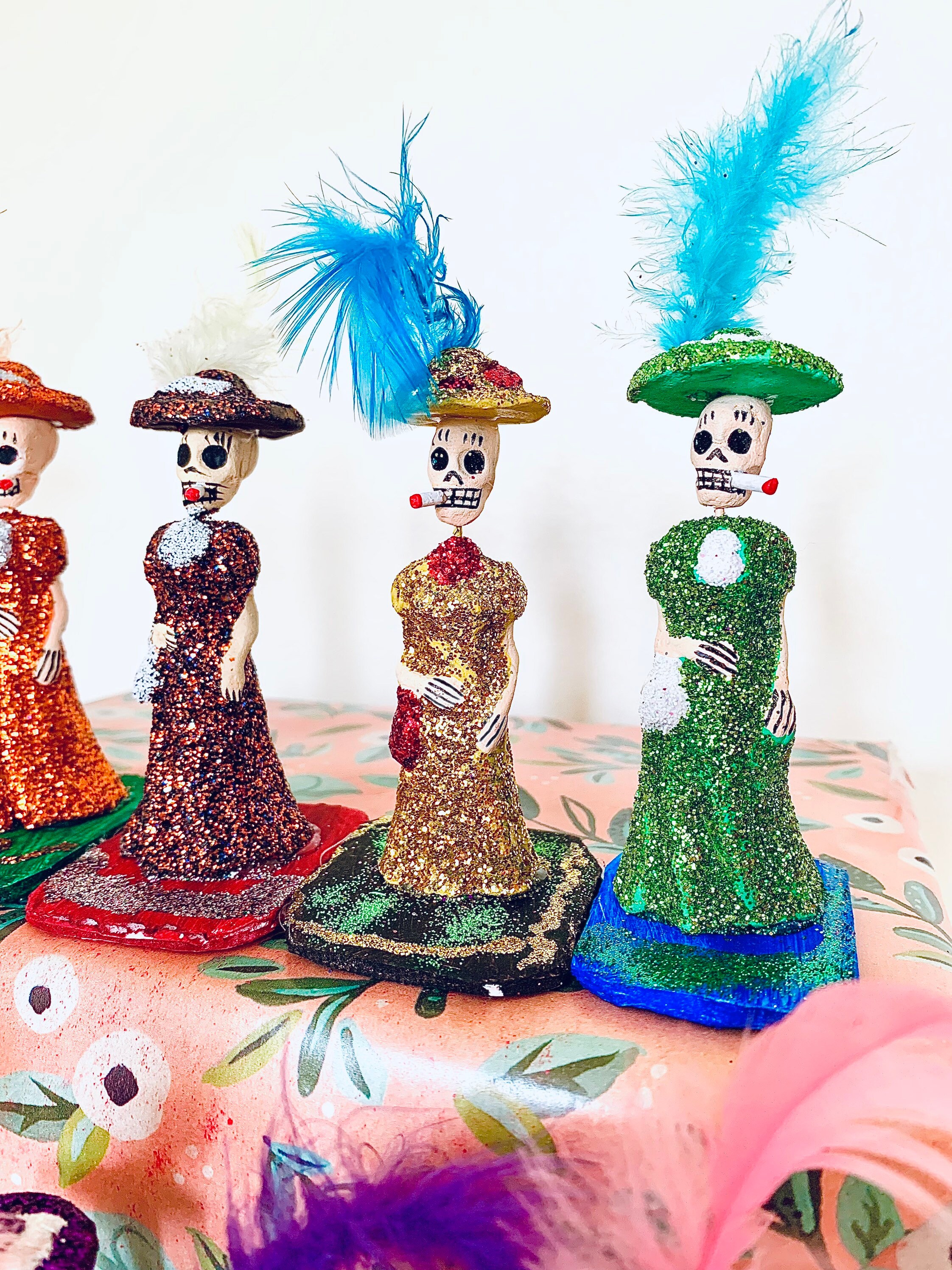 Mini Catrina Dolls/day of the Dead Decor/dia De Los Muertos - Etsy