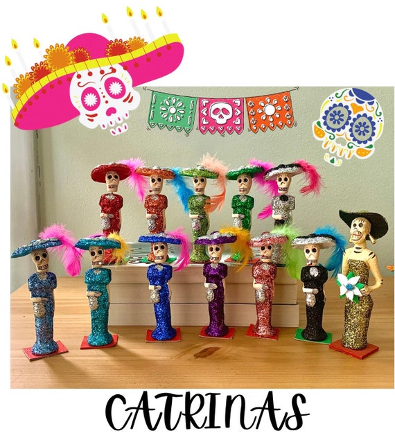 Mini Catrina Dolls/day of the Dead Decor/dia De Los Muertos - Etsy