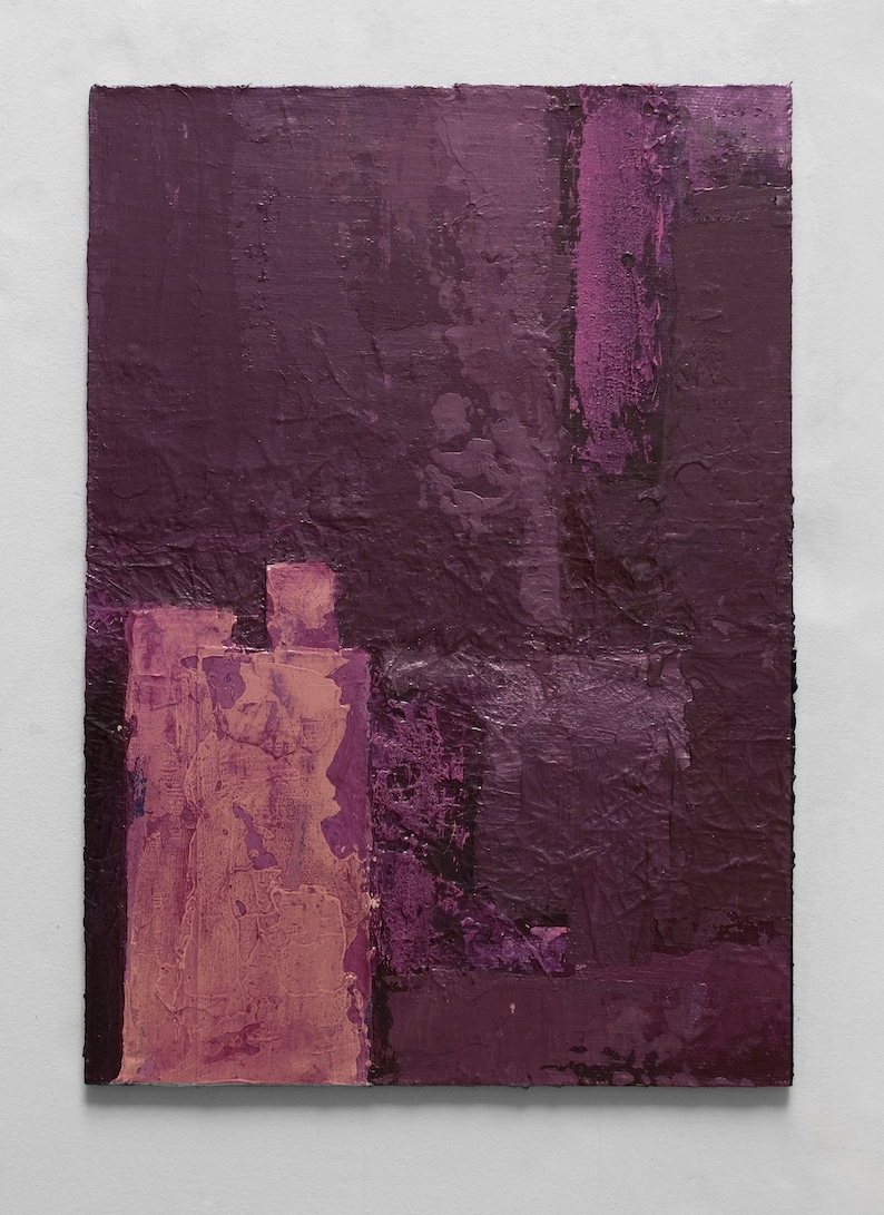 Set of 3 Small Abstract Purple Abstract Textured - Etsy