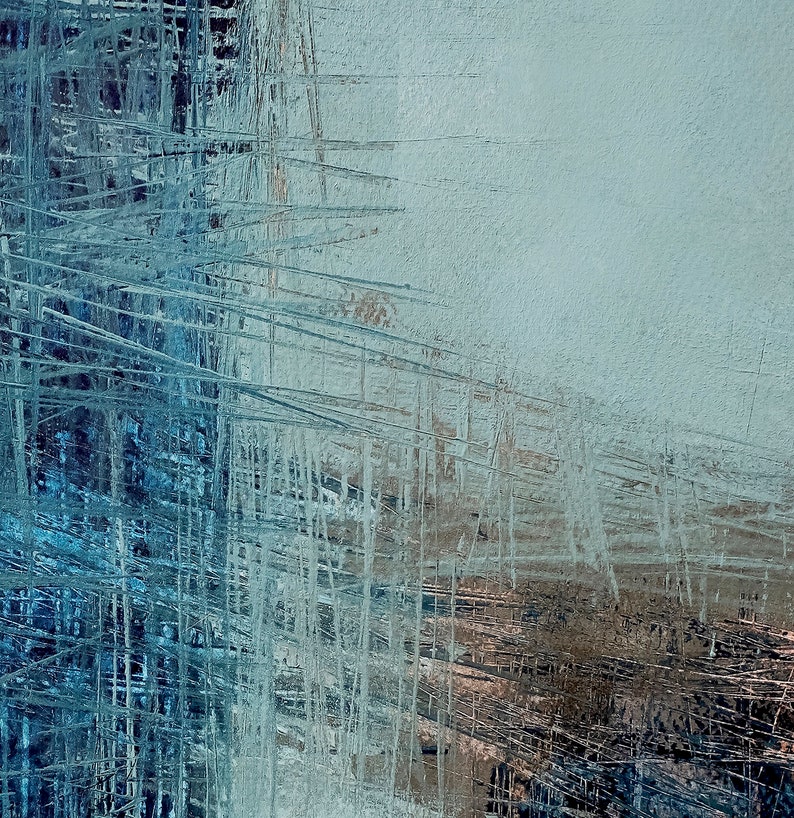 Horizontal Abstract Print Printable Abstract Art Blue | Etsy