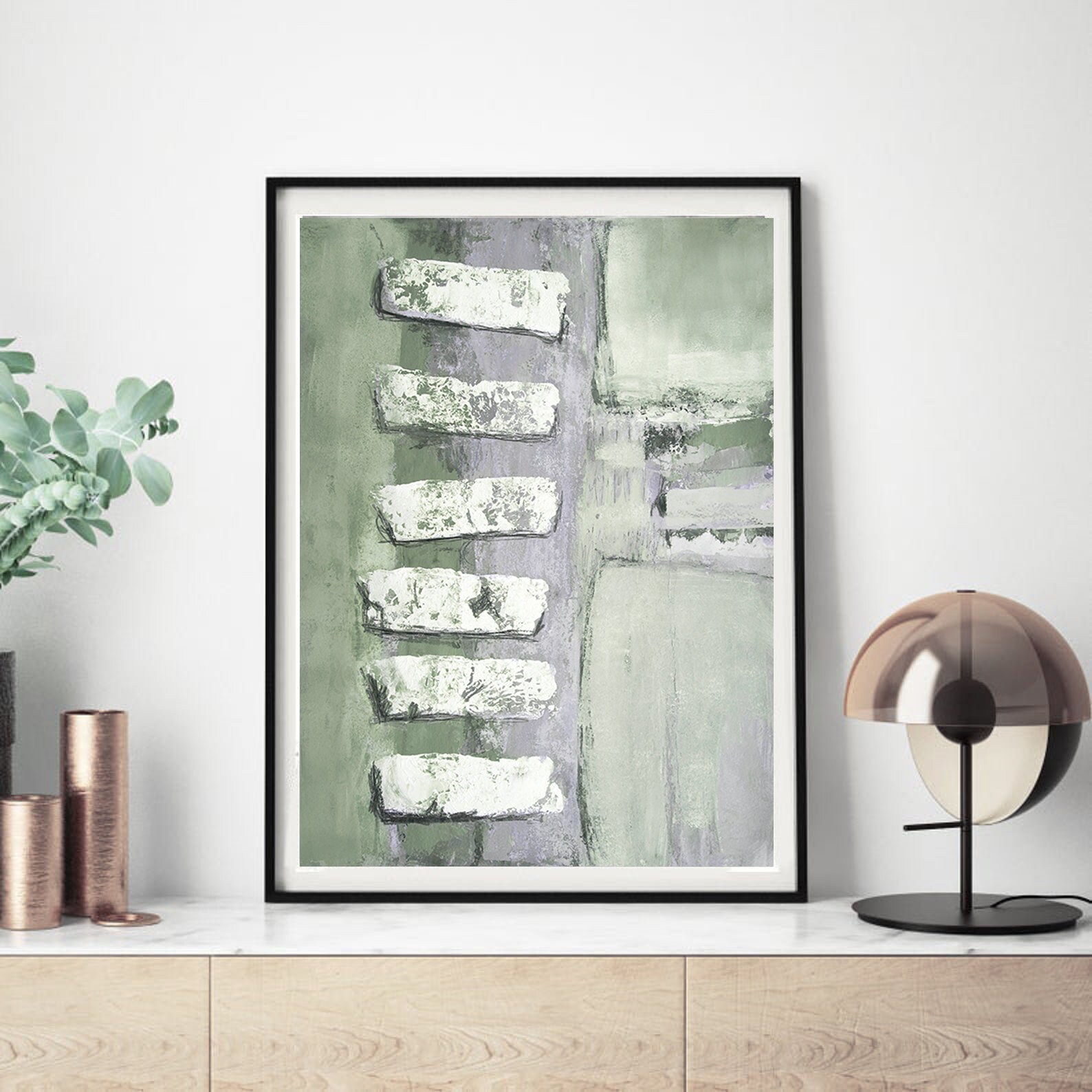 Printable Art Art Poster green gray Digital Download Wall | Etsy