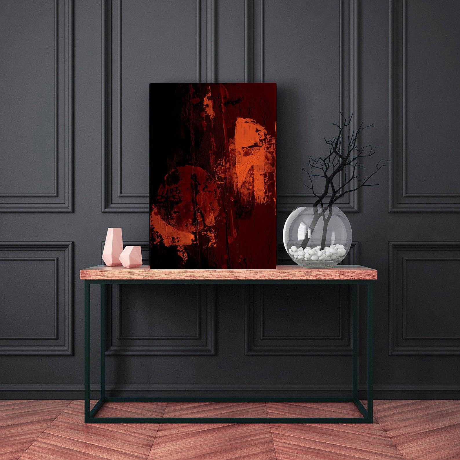 Printable Black orange Poster Industrial Print Modern | Etsy