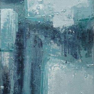 Set of 3 Abstracts, Teal Abstract, Original Painting, Wall Art, Modern ...